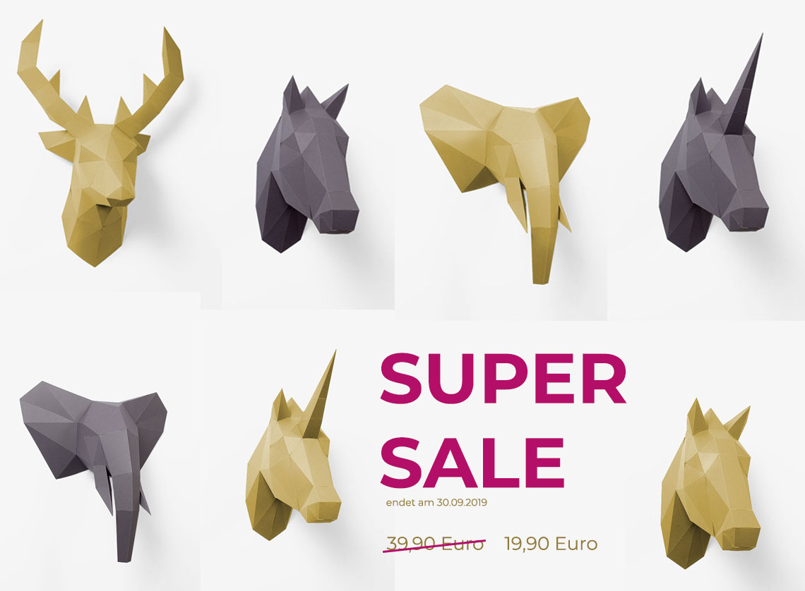 Faux taxidermy from paper - Papershape